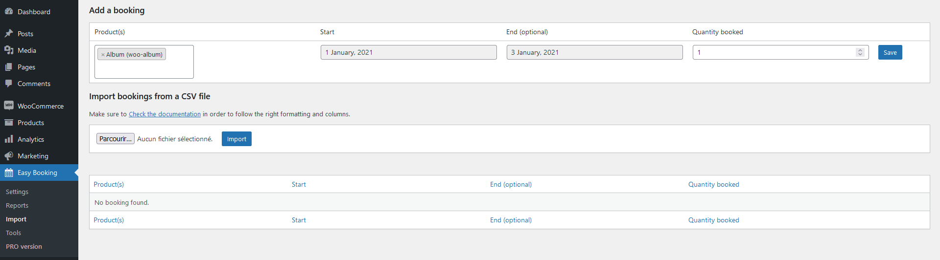 [PRO] Import bookings - Easy Booking